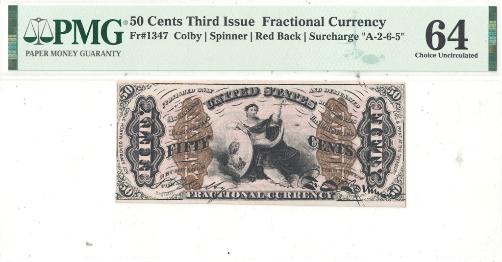 50 Cent 3rd Issue Fractional Currency Fr-1347 PMG Choice CU-64 - Coast ...